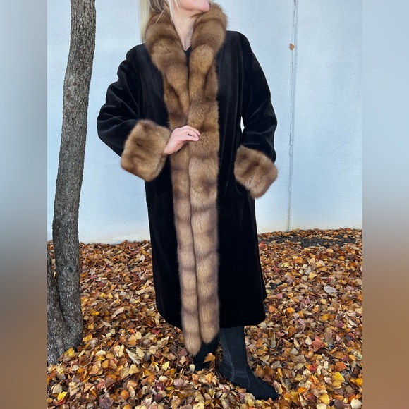 Jackets & Coats | Gorgeous Sable Trimmed Tuxedocuffs Velvety Sheared ...